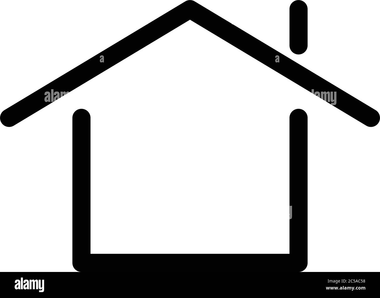 Home sign. Symbol of house. Outline modern design element. Simple black ...