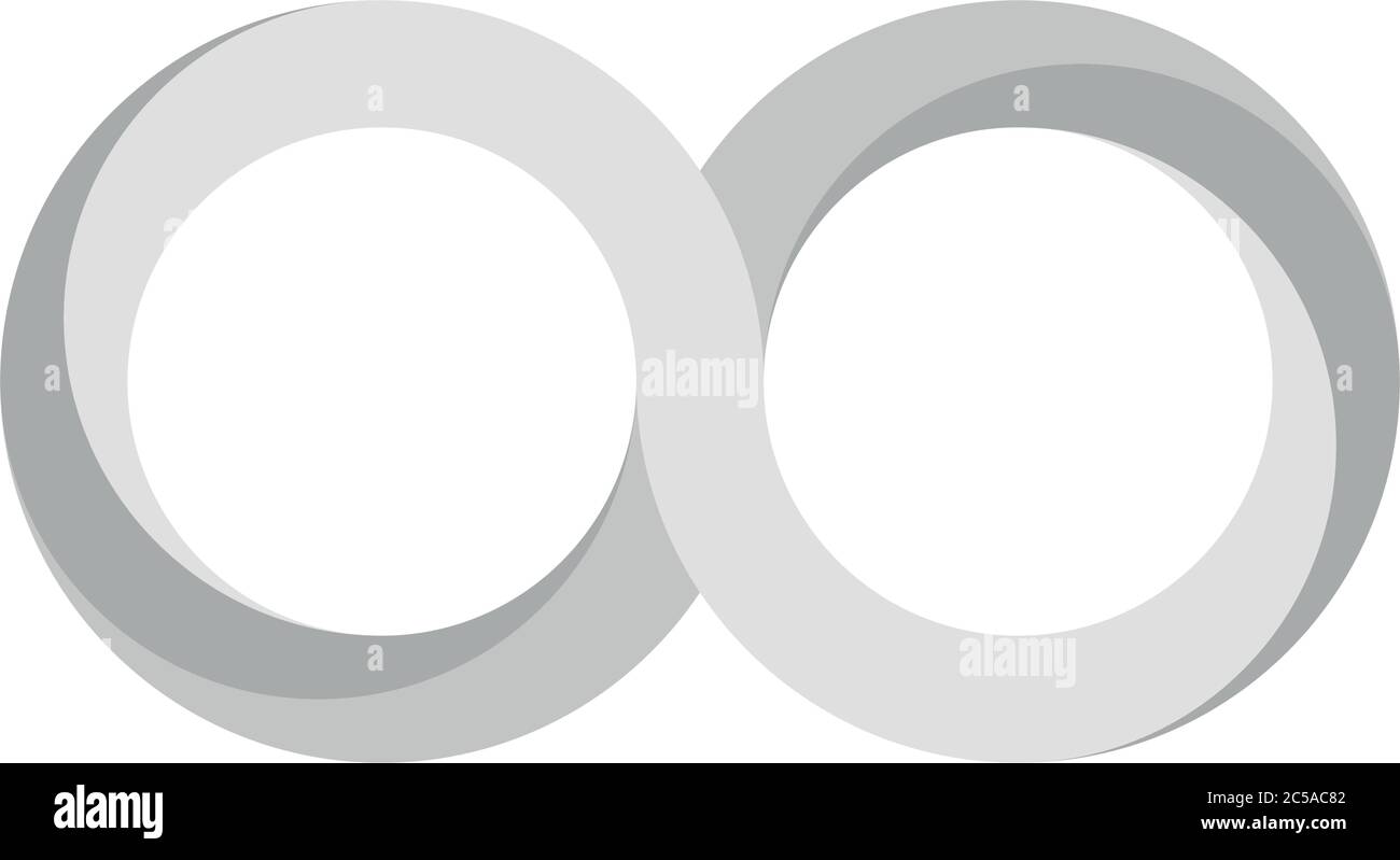 Grey infinity symbol icon. 3D-like gradient design effect. Vector ...
