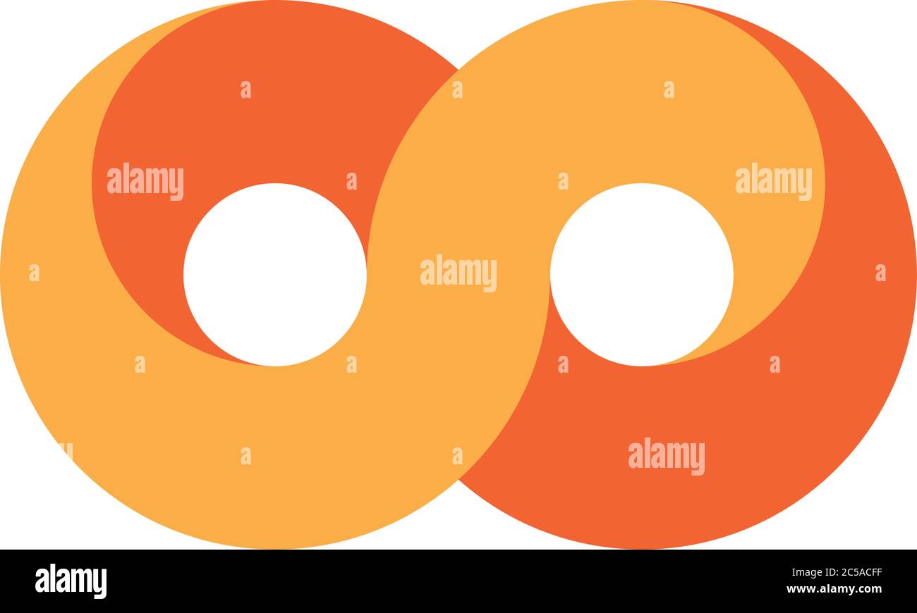 Orange infinity symbol icon. 3D-like design effect. Vector illustration ...