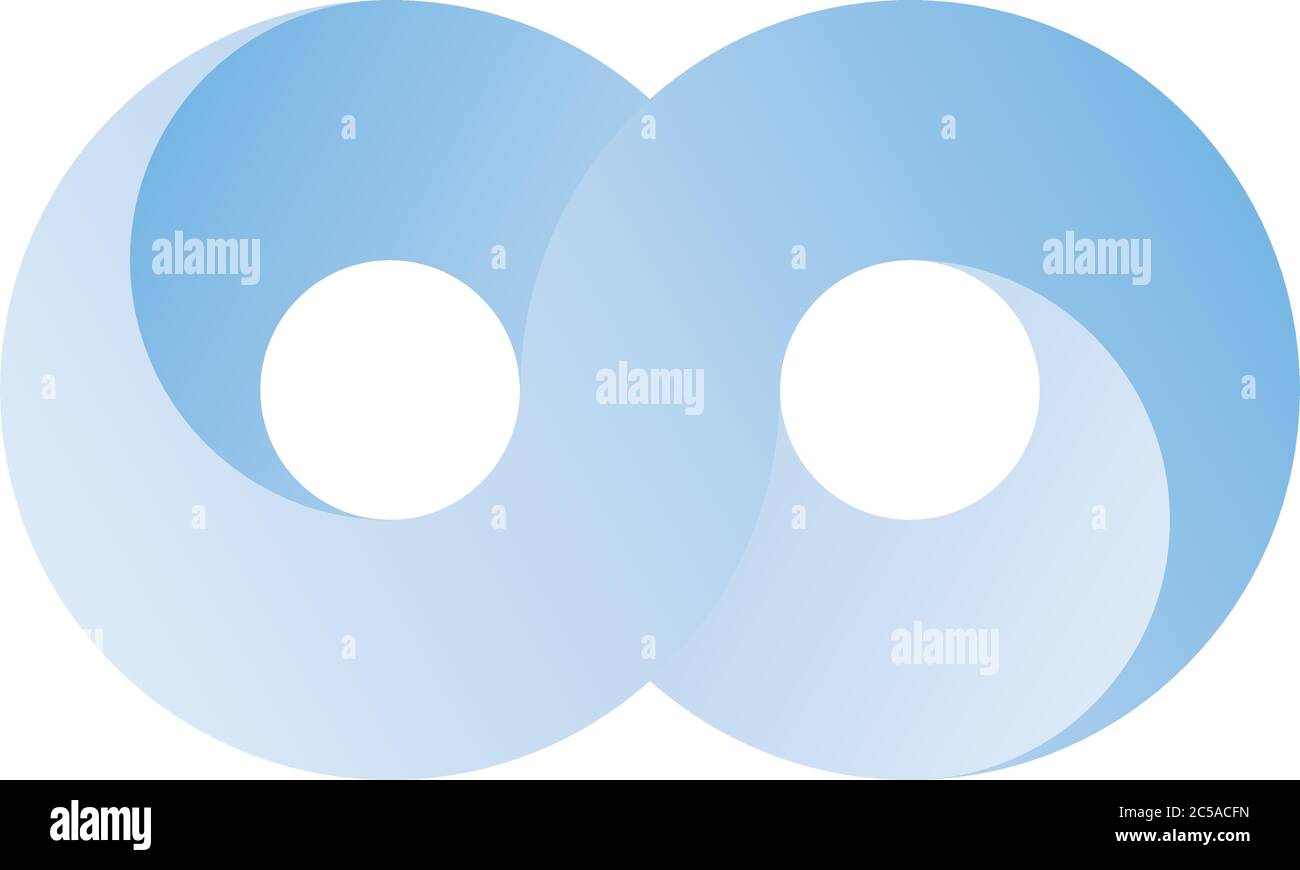 Blue infinity symbol icon. 3D-like gradient design effect. Vector ...