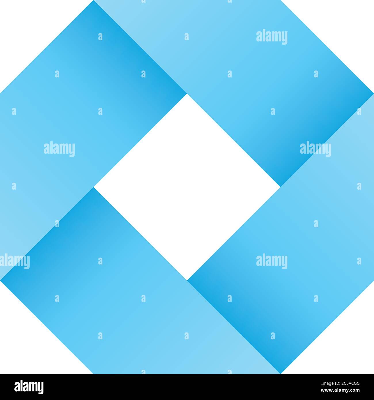 Blue infinite ribbon loop folded in a shape of square. 3D-like vector ...