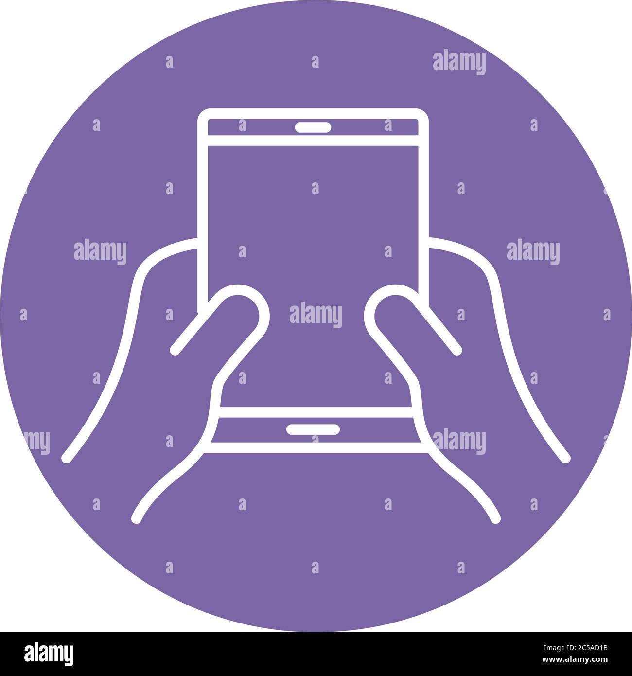 hands using tablet device block style icon vector illustration design ...