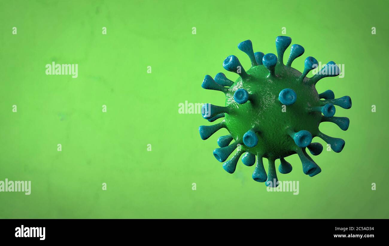 Corona Virus Banner Green Isolated with Color Background. Microbiology ...
