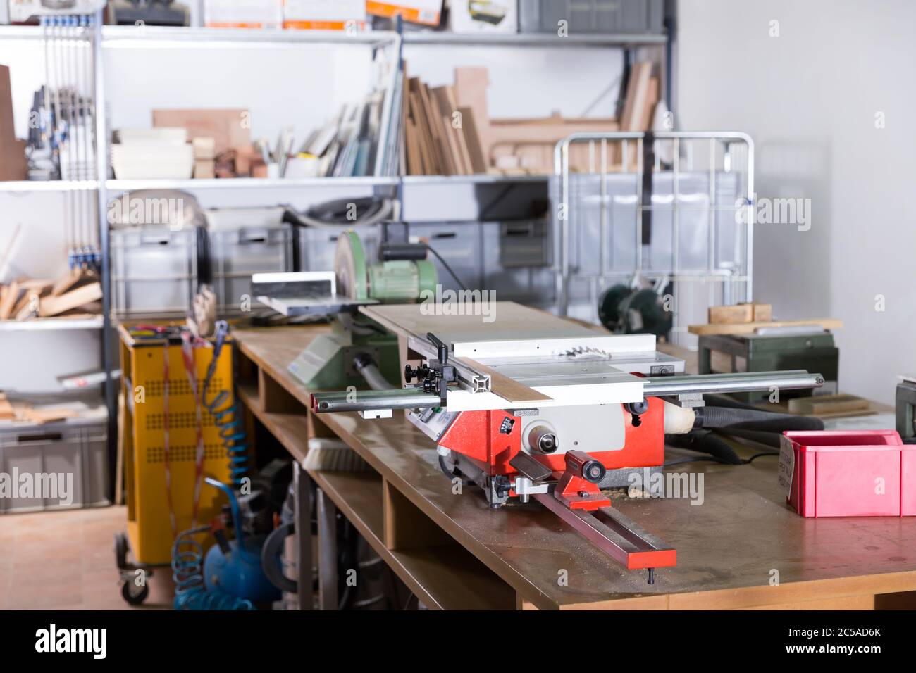 Interior of empty student studio of architectural modeling Stock Photo ...