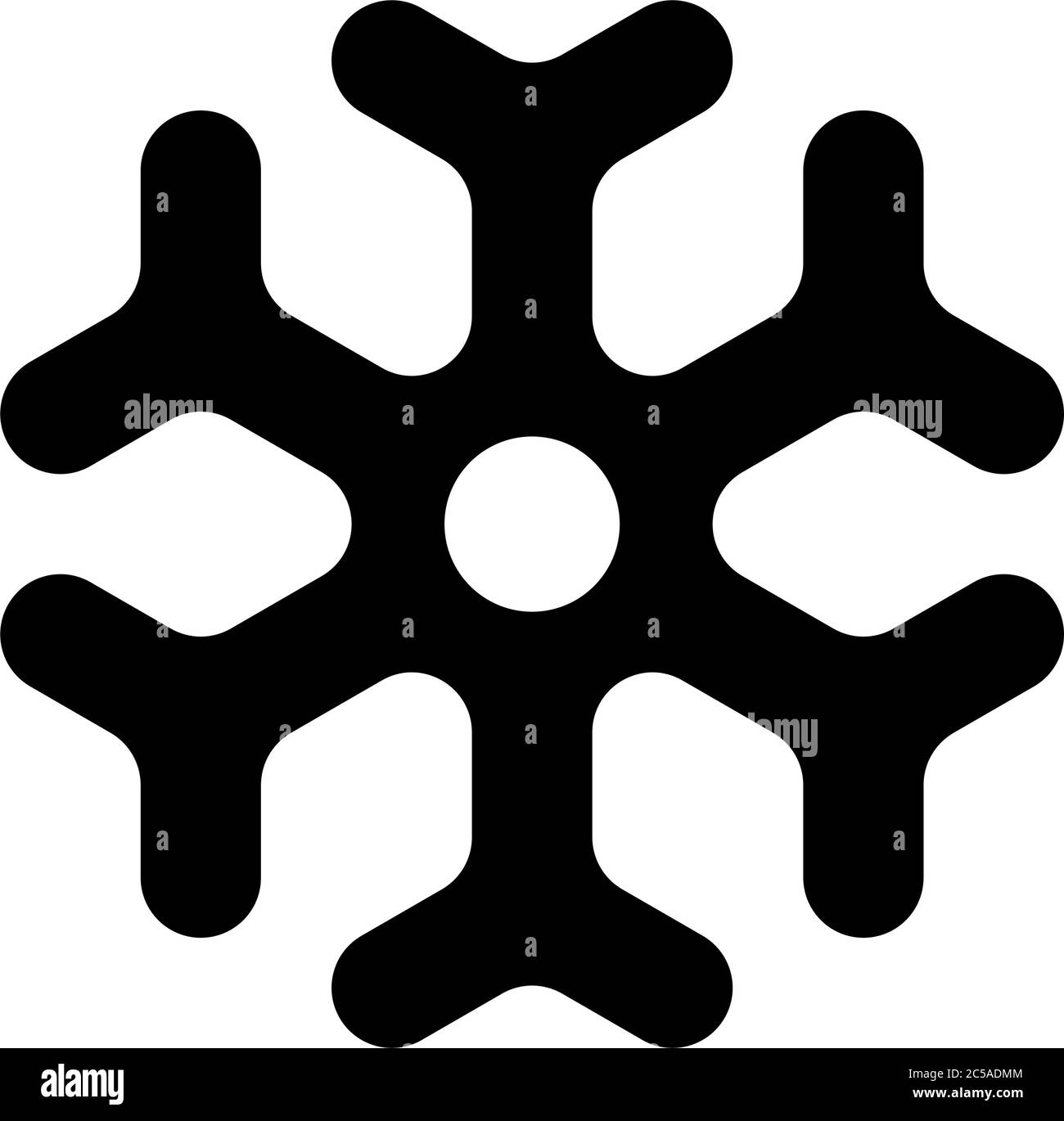 Simple black snowflake with rounded corners. Vector icon Stock Vector ...