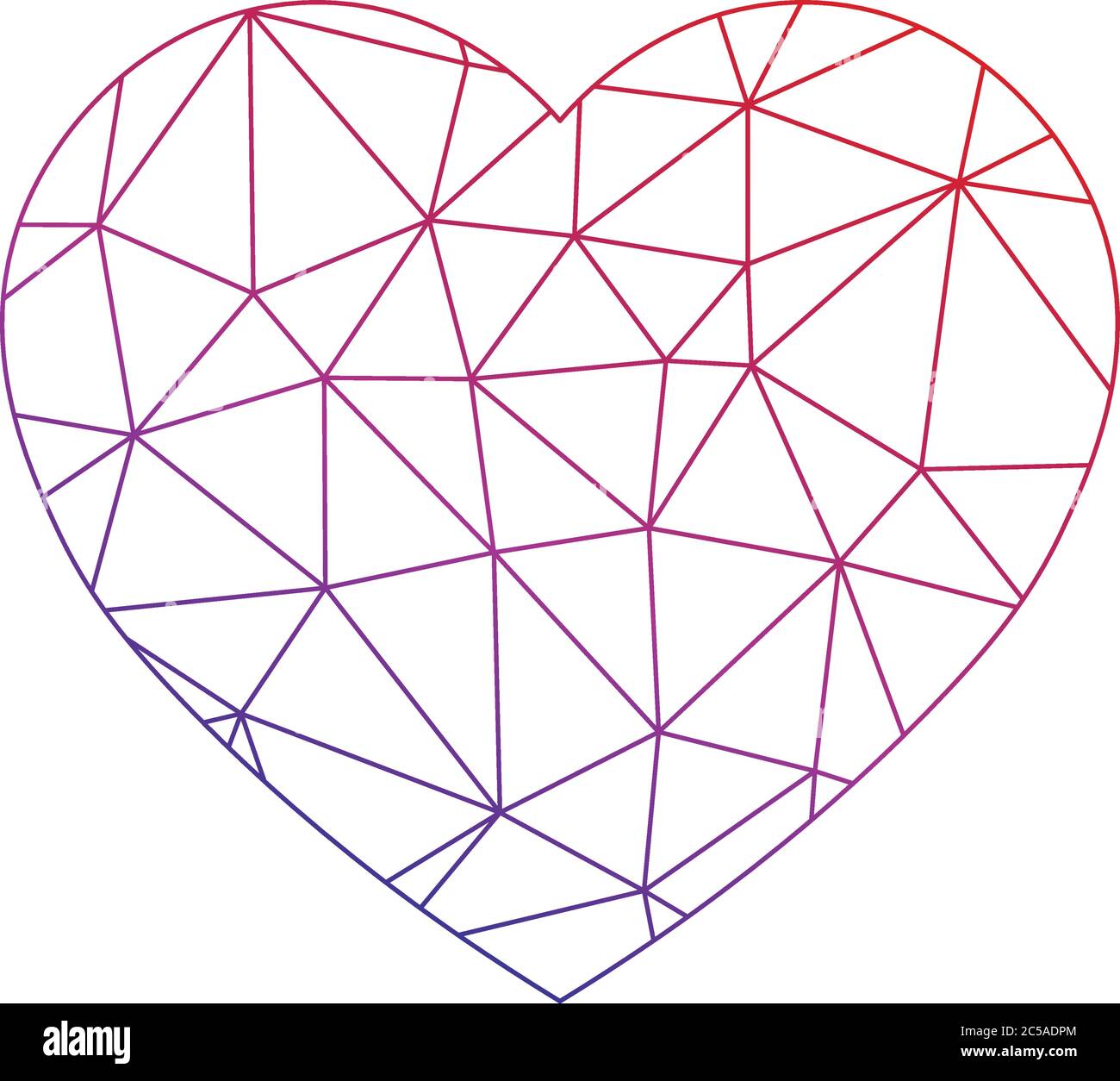 Low poly net heart. Symbol of love and St Valentines Day. Vector illustration Stock Vector Image ...