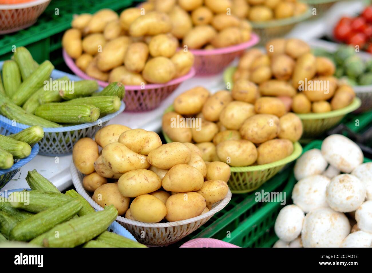 Carefully arranged Vegetable stall in the street market Stock Photo - Alamy