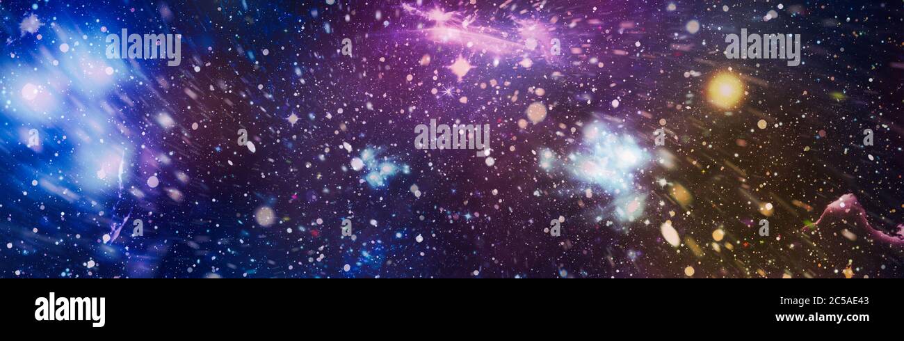 Chaotic space background. Planets, stars and galaxies in outer space ...