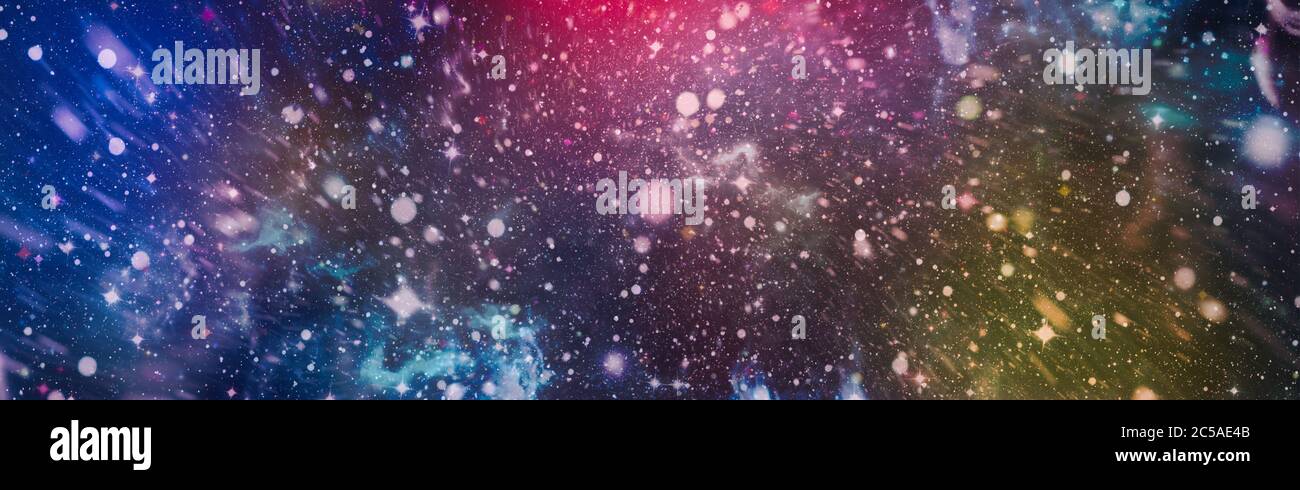 Chaotic space background. Planets, stars and galaxies in outer space ...