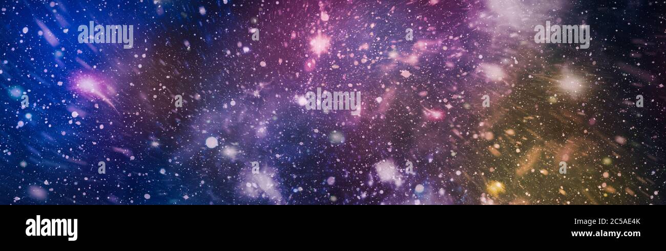 Chaotic space background. Planets, stars and galaxies in outer space ...