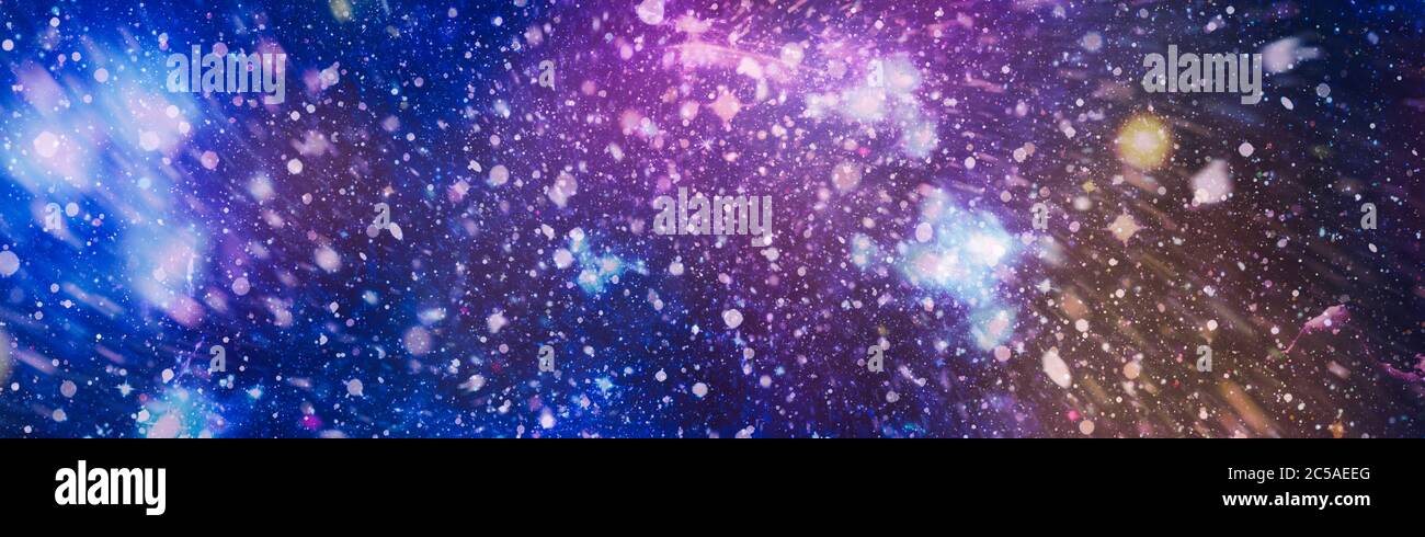 Chaotic space background. Planets, stars and galaxies in outer space ...