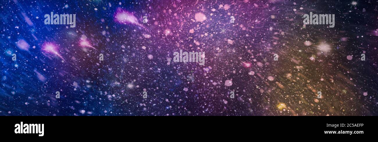 Chaotic space background. Planets, stars and galaxies in outer space ...