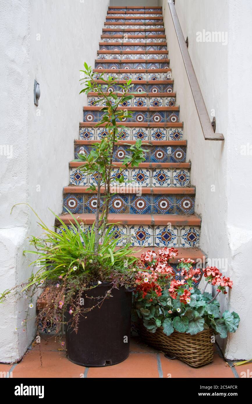 Spanish style steps in Carmel-By-The-Sea,Monterey County,California,USA ...