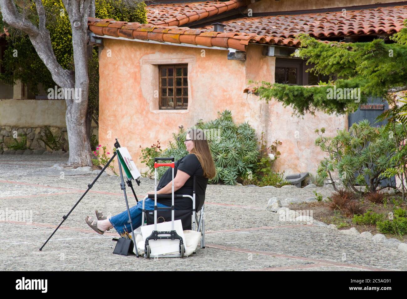Artist at Mission San Carlos Borromeo,Carmel-By-The-Sea,Monterey County ...