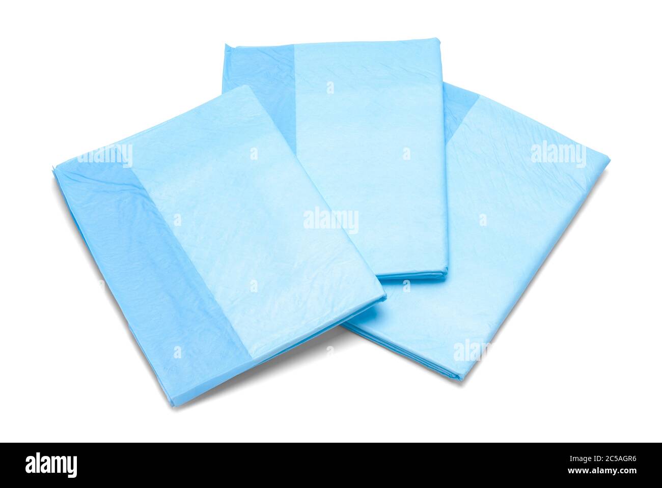 Three Blue Diaper Pee Pads Isolated on White Background Stock Photo - Alamy