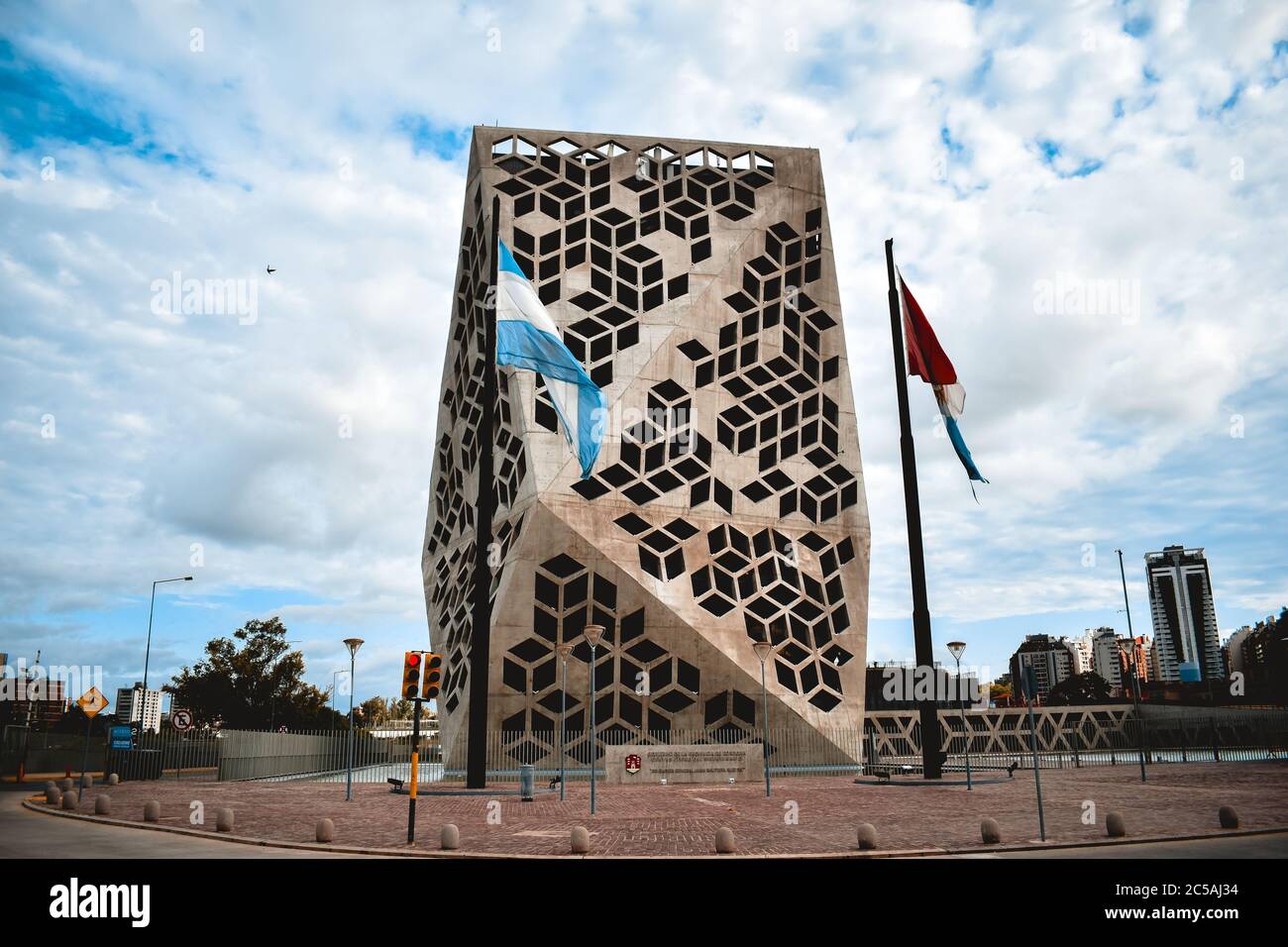 Bicentennial Civic Center building in Cordoba, Argentina against a ...