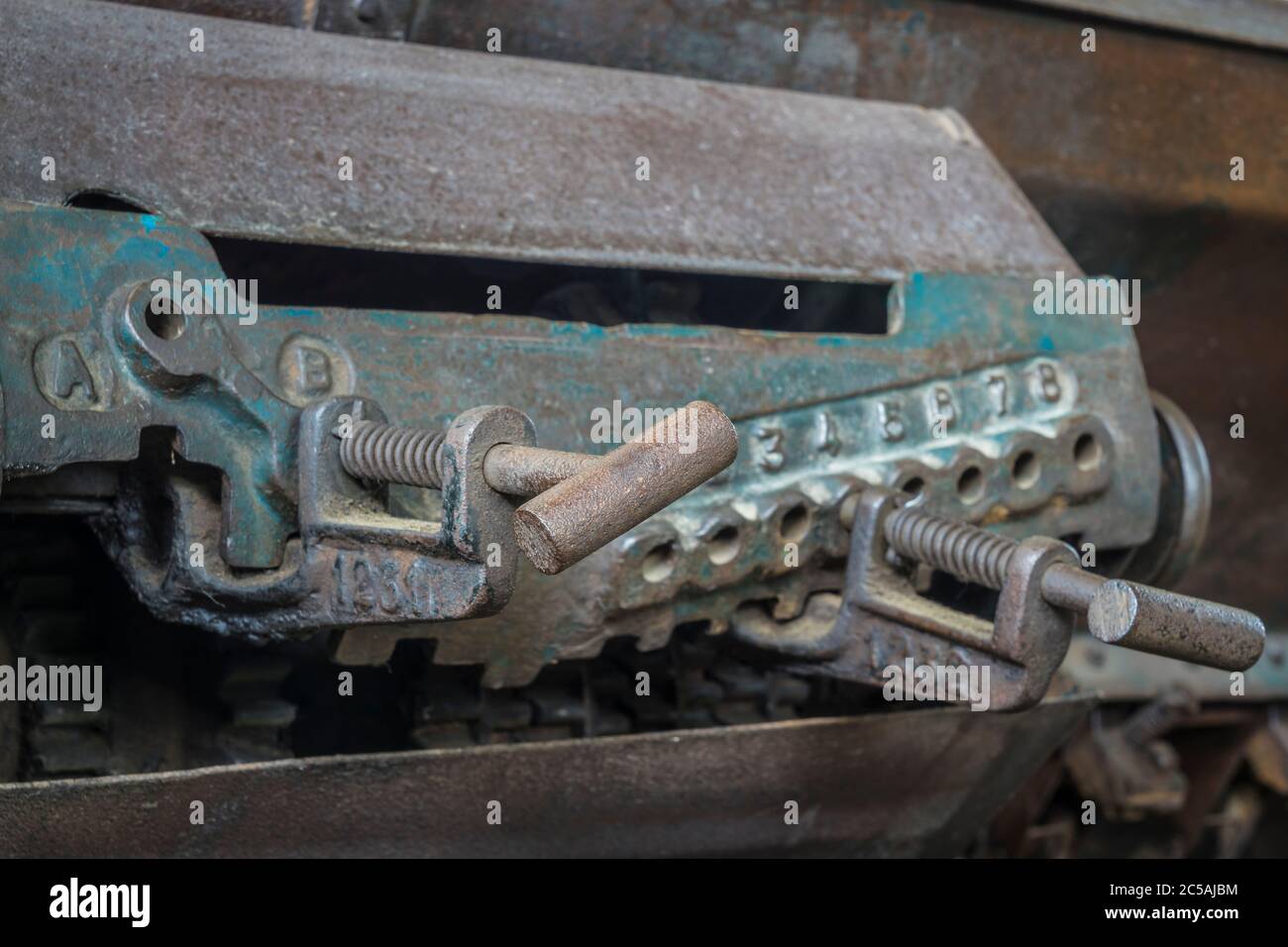 detail of an old sowing machine Stock Photo - Alamy