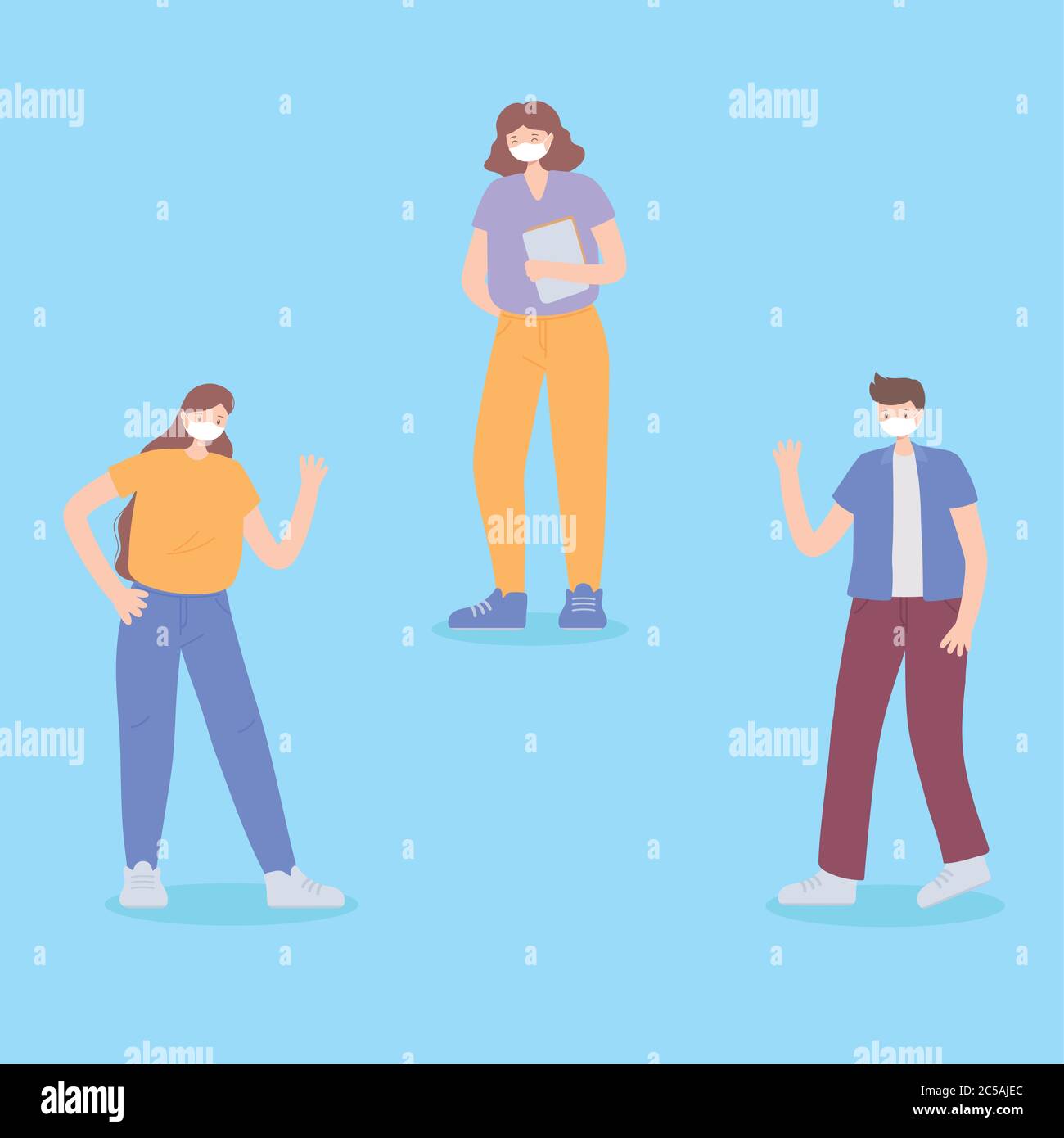 covid 19 social distancing of the coronavirus, young people with ...