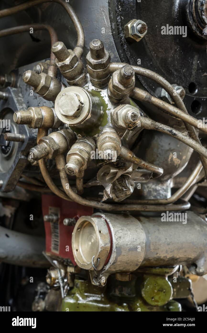 fuel distribution unit of an old rotary engine Stock Photo - Alamy