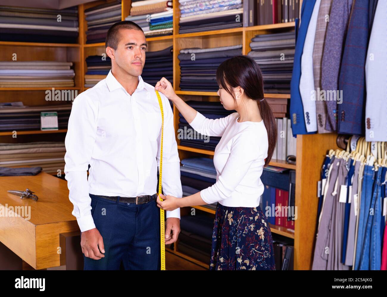 Male chinese client clothing store hi-res stock photography and images ...