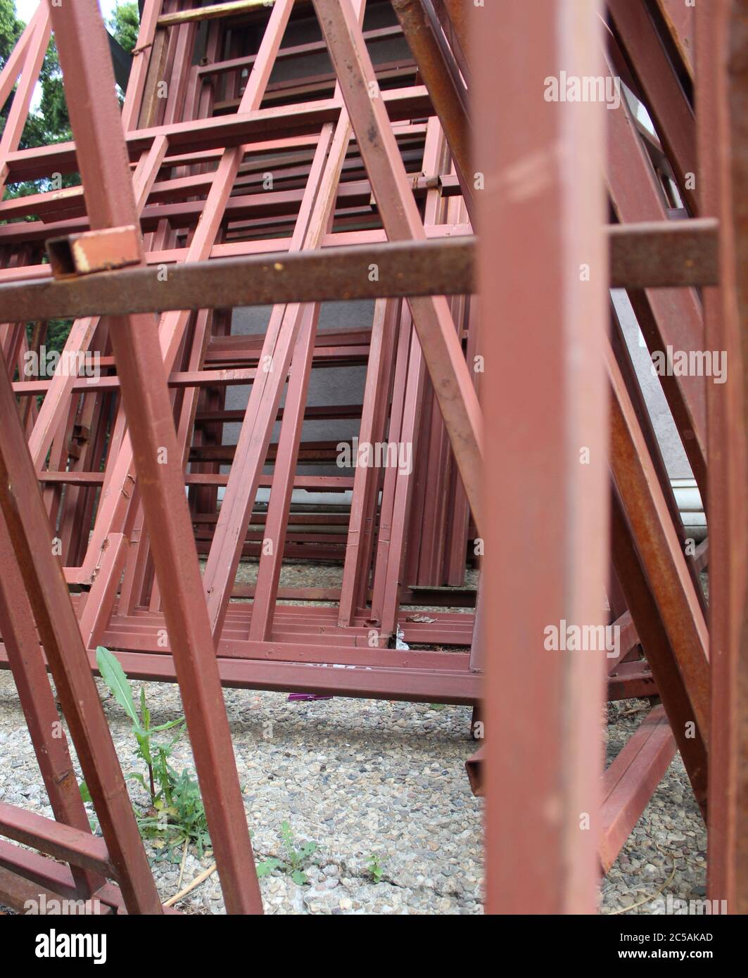 Rusted iron bars in the junk yard Stock Photo - Alamy