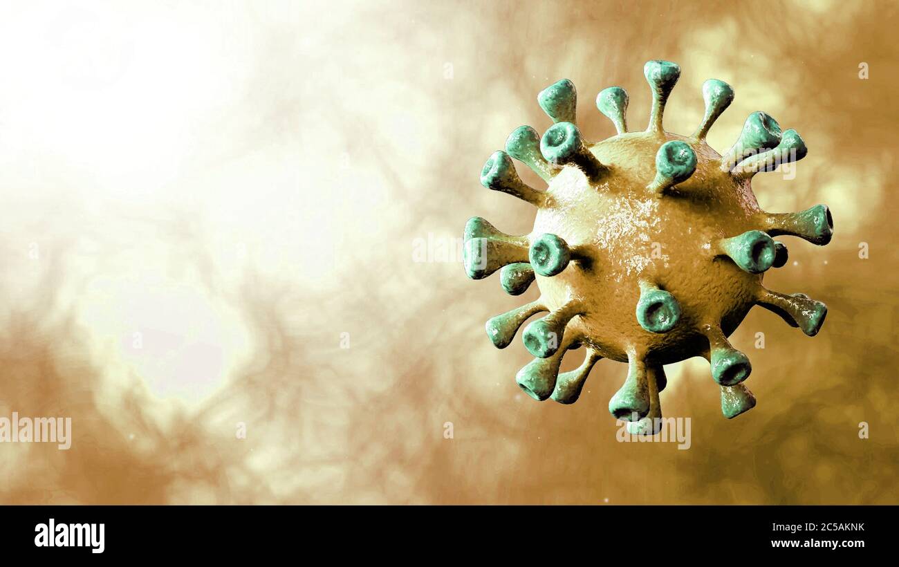 Corona Virus Orange Rotation spinning in center Isolated with Dinamic ...