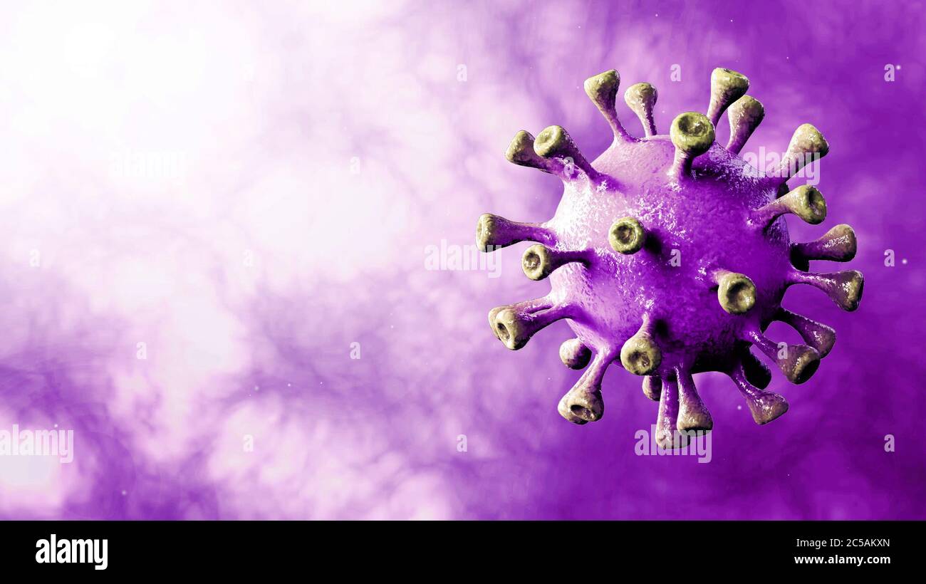 Corona Virus Violet Rotation spinning in center Isolated with Dinamic ...