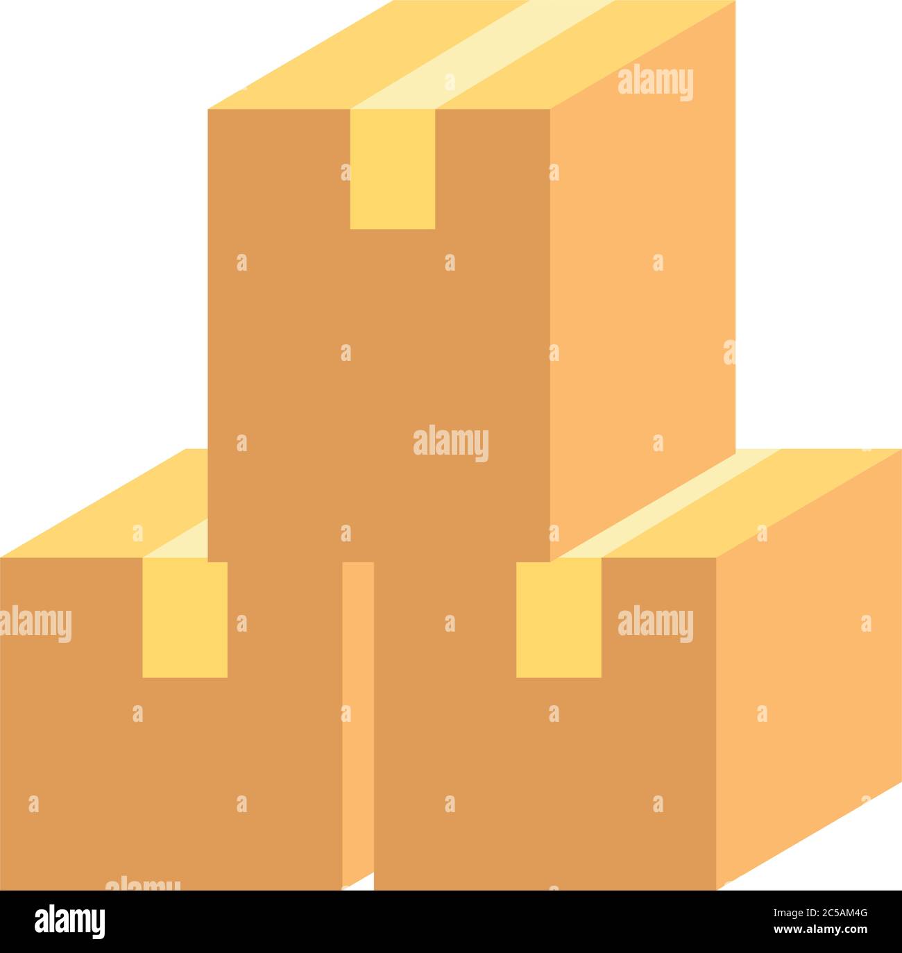Stacked pile cardboard boxes Stock Vector Images - Alamy