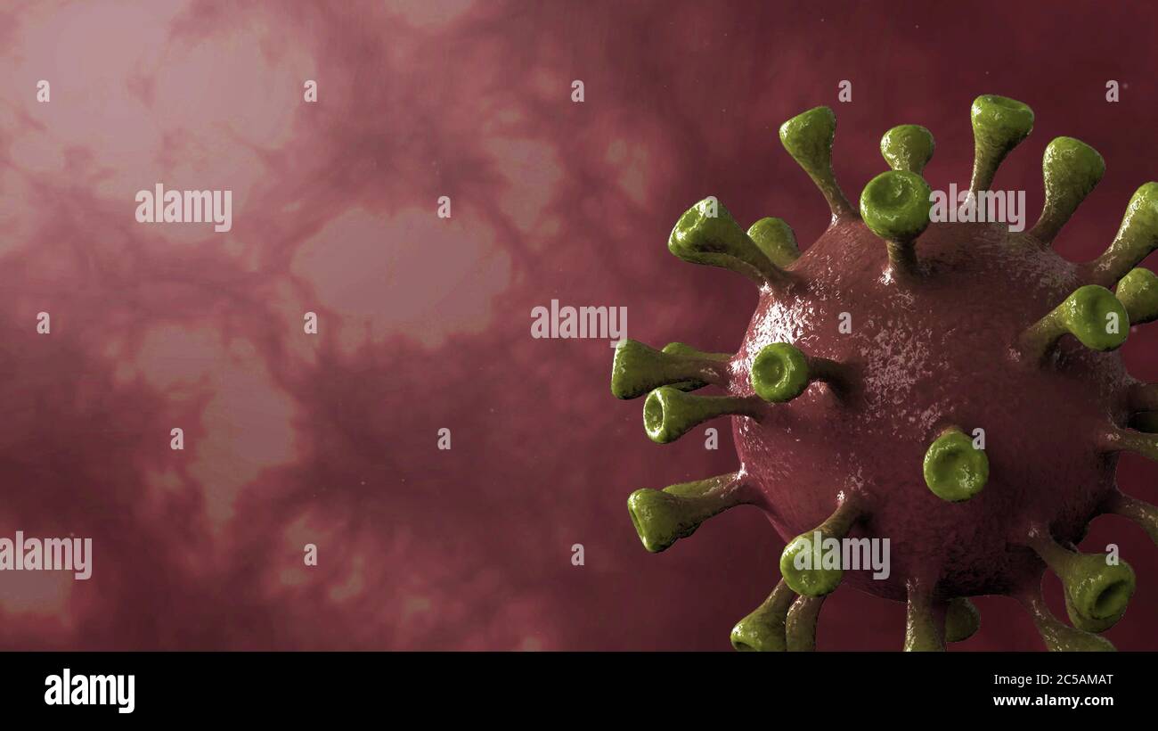 Corona Virus Red Rotation spinning in center Isolated with Dynamic ...