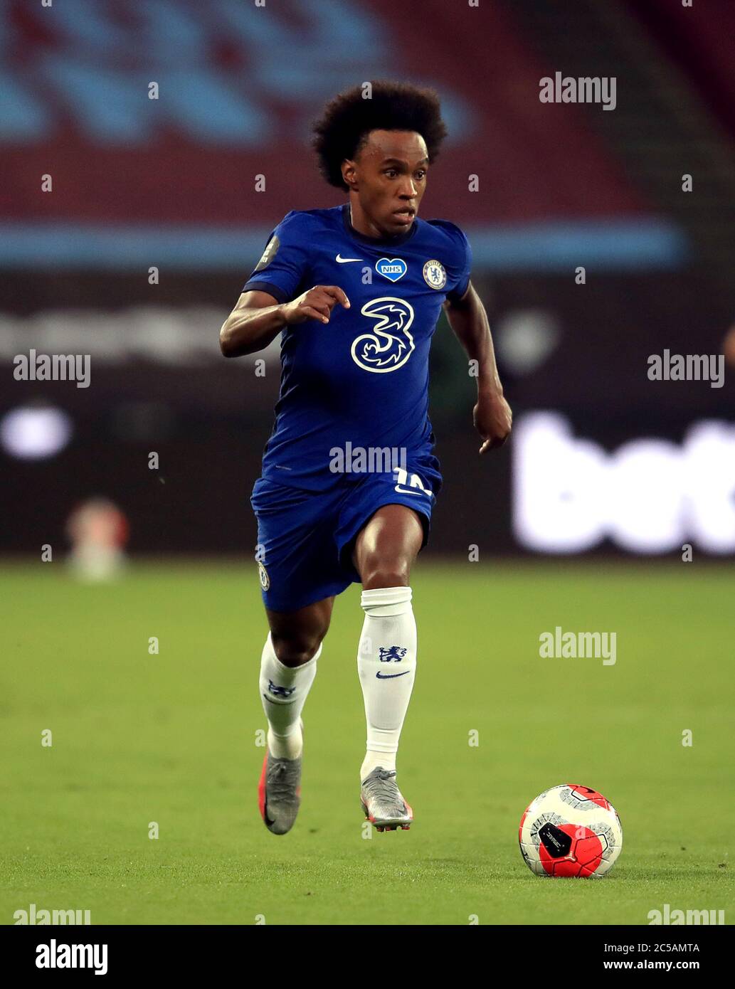 Chelsea’s Willian during the Premier League match at the London Stadium ...
