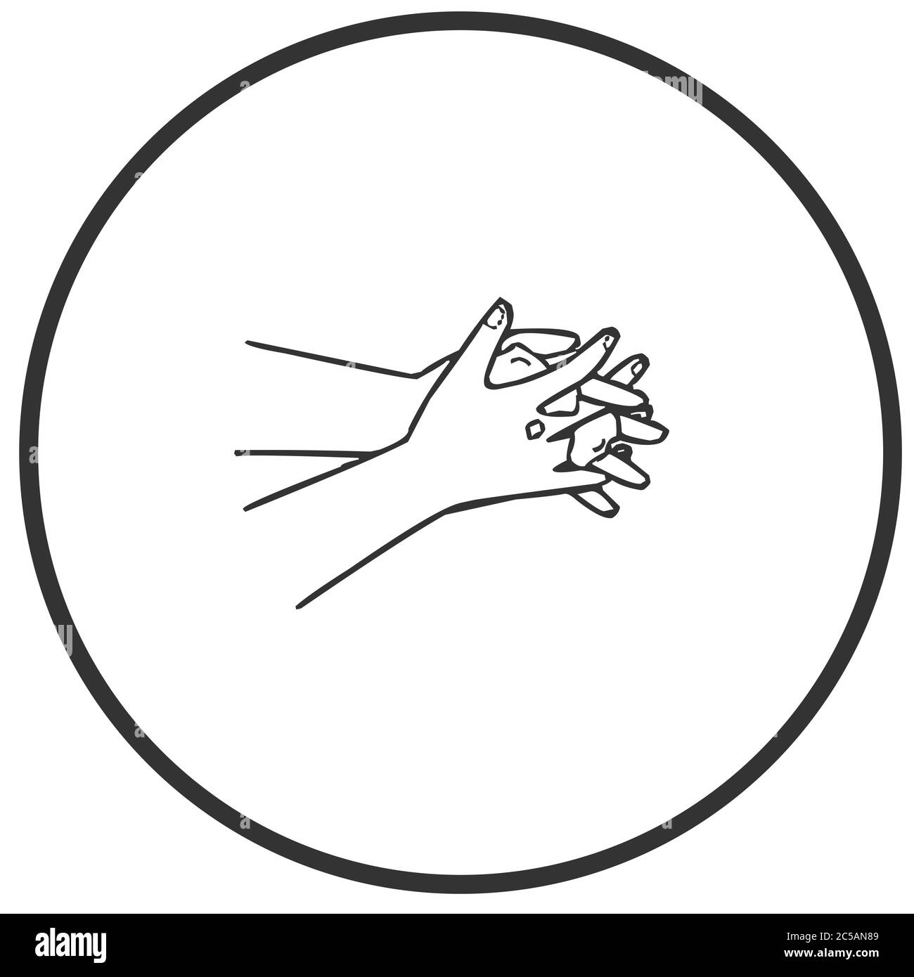 Interlaced Hands Drawing