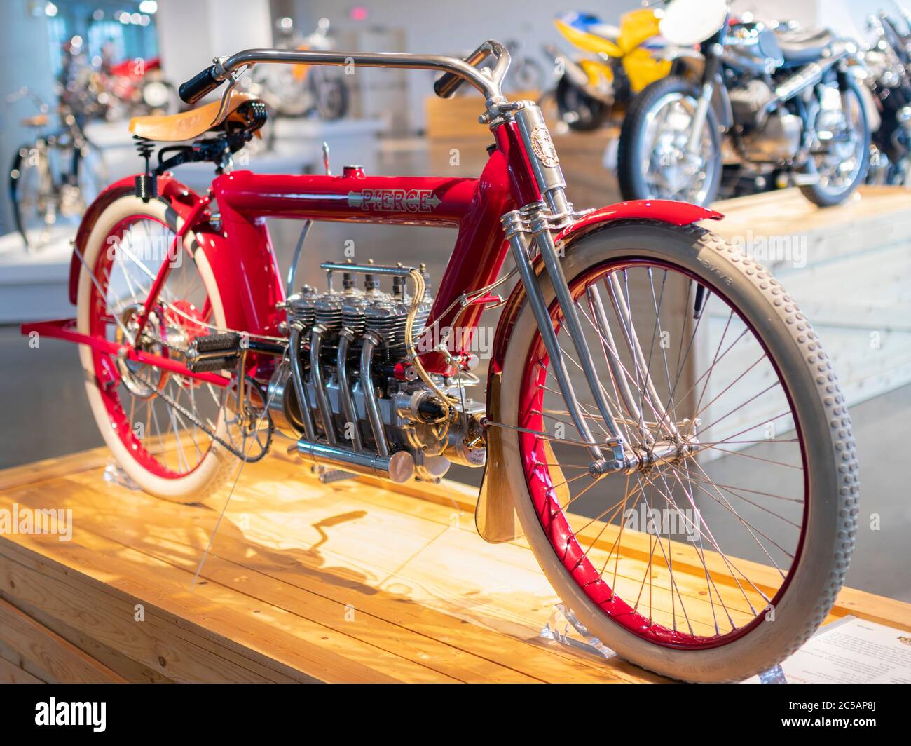1911 Pierce Arrow four cylinder vintage motorcycle Stock Photo - Alamy