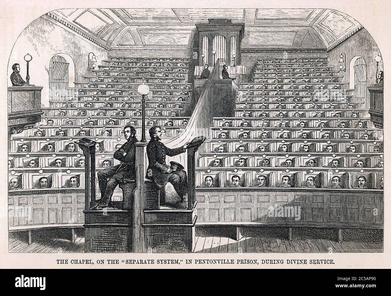 PENTONVILLE PRISON, London. A chapel meeting in 1862 Stock Photo - Alamy
