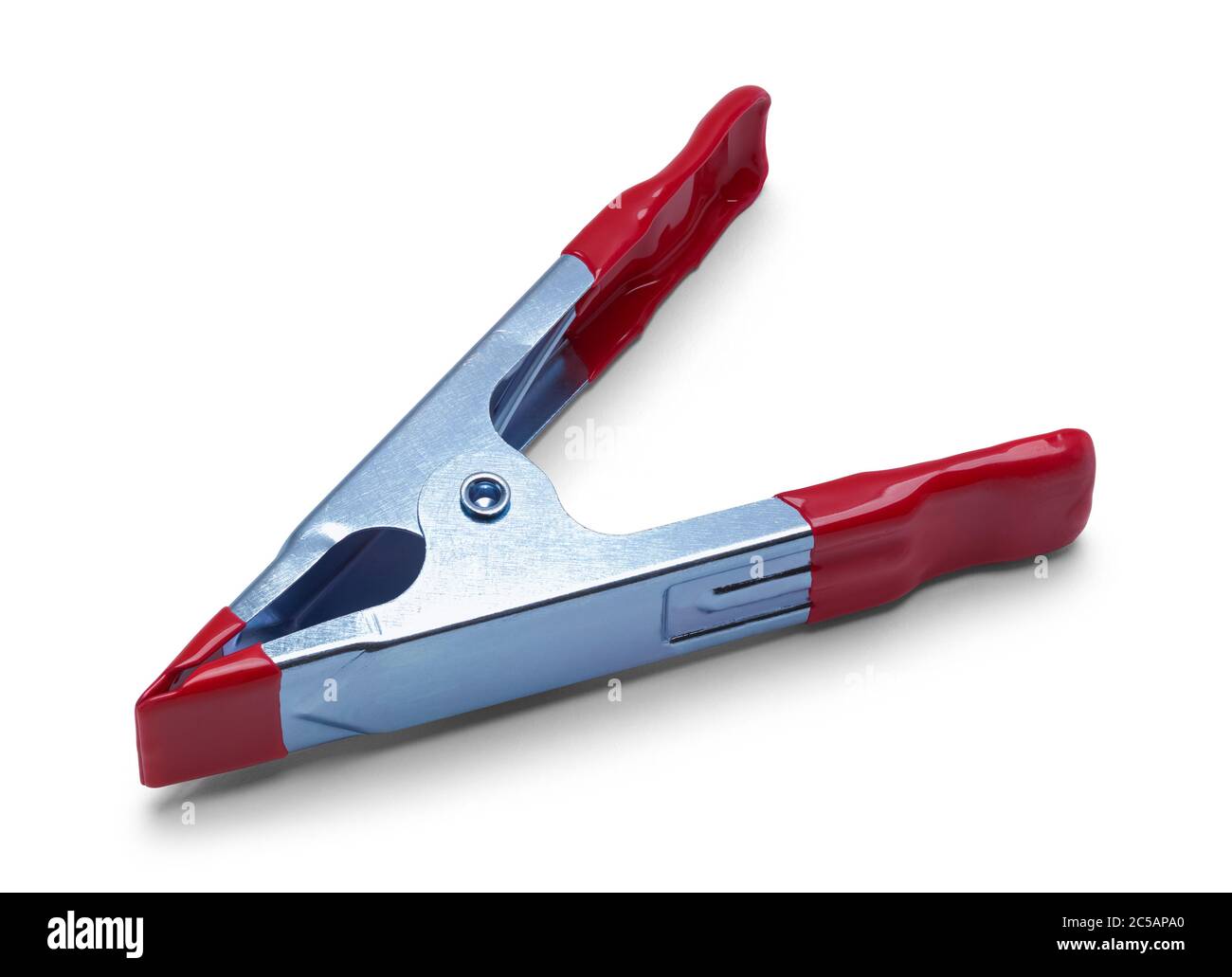 Metal Spring Clamp Isolated on White Background Stock Photo - Alamy