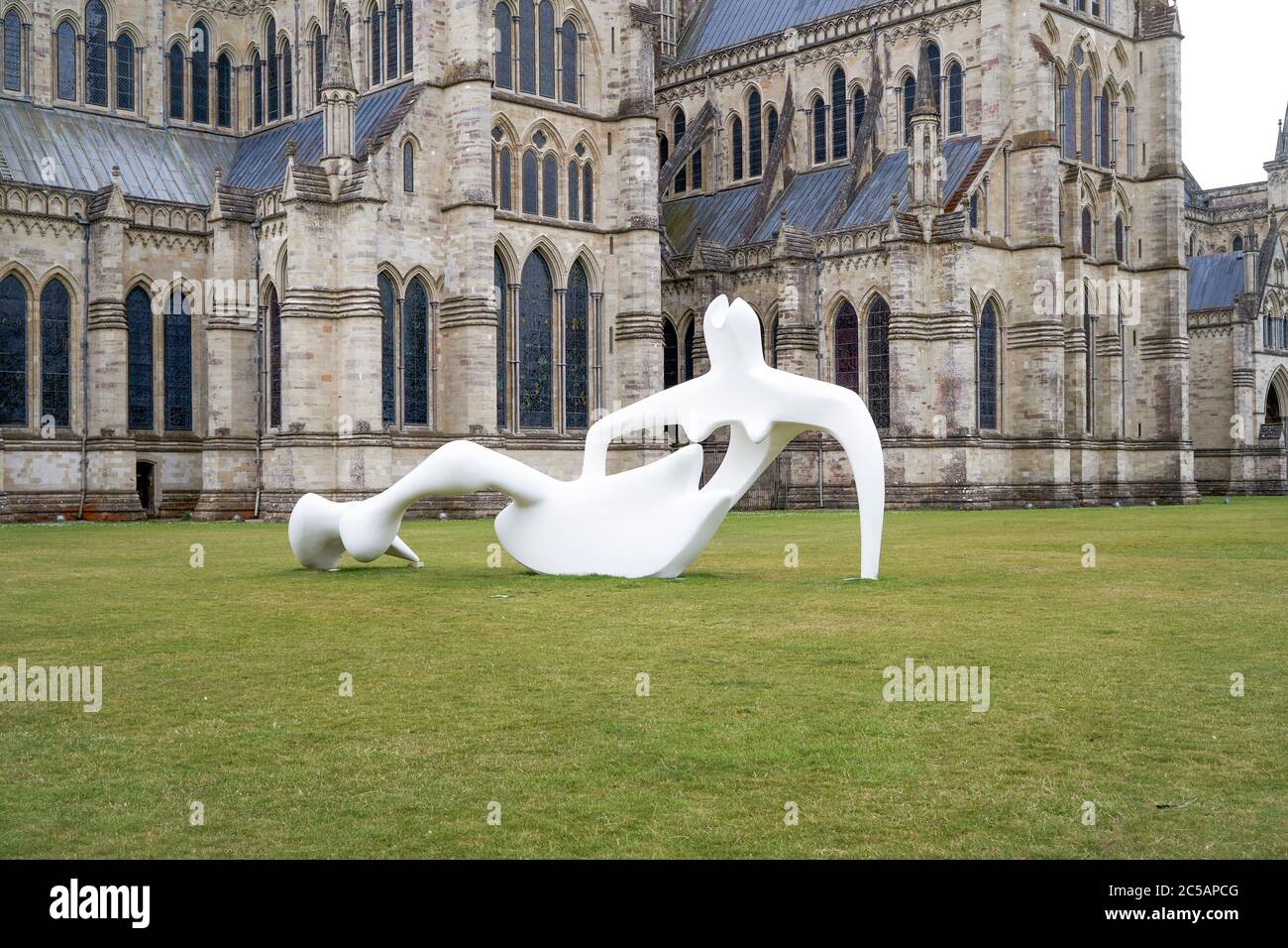 Reclining figure sculpture in fibreglass by Henry Moore Stock Photo - Alamy