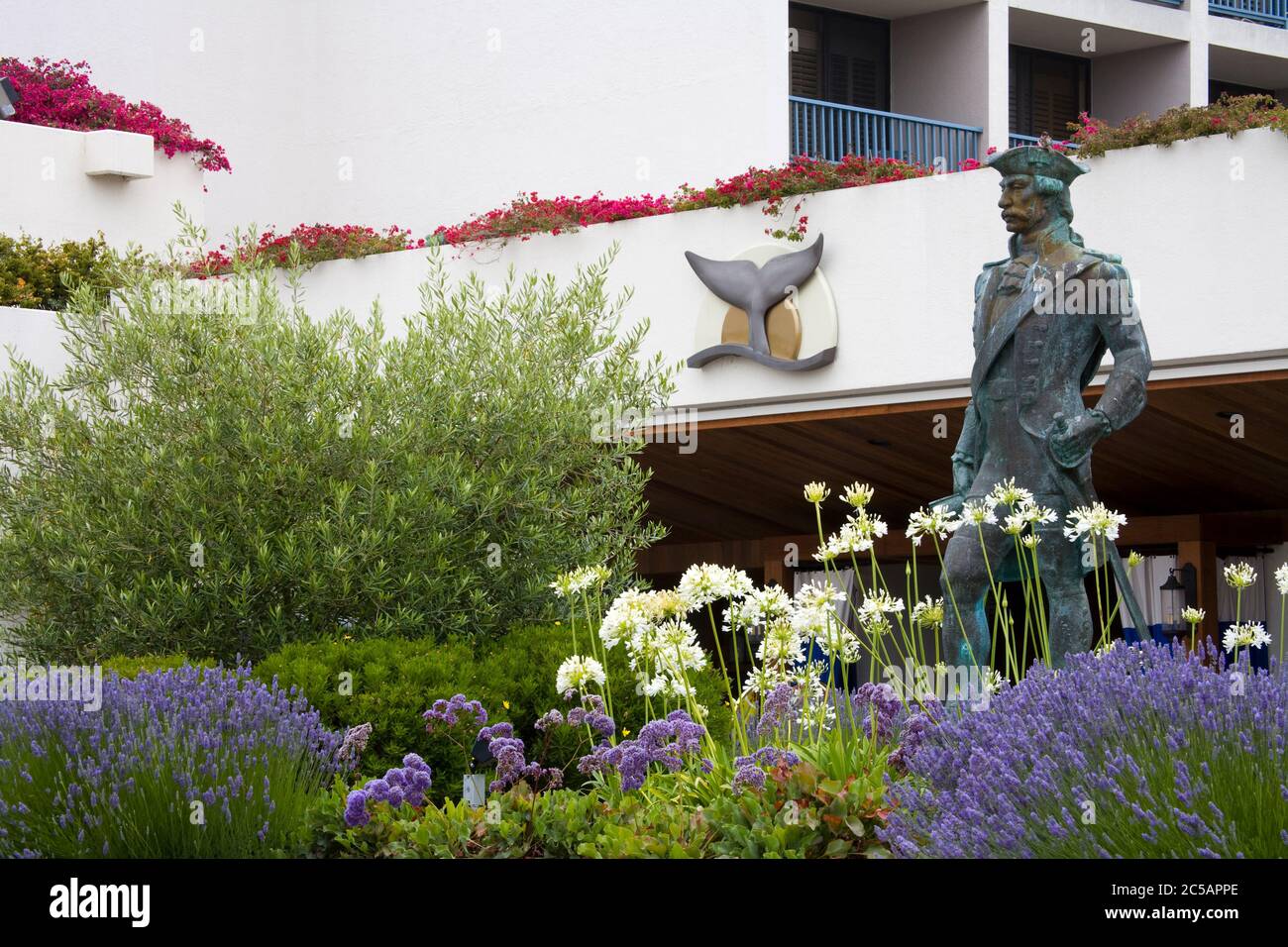Captain Don Caspar De Portola statue outside Portola Hotel & Spa ...