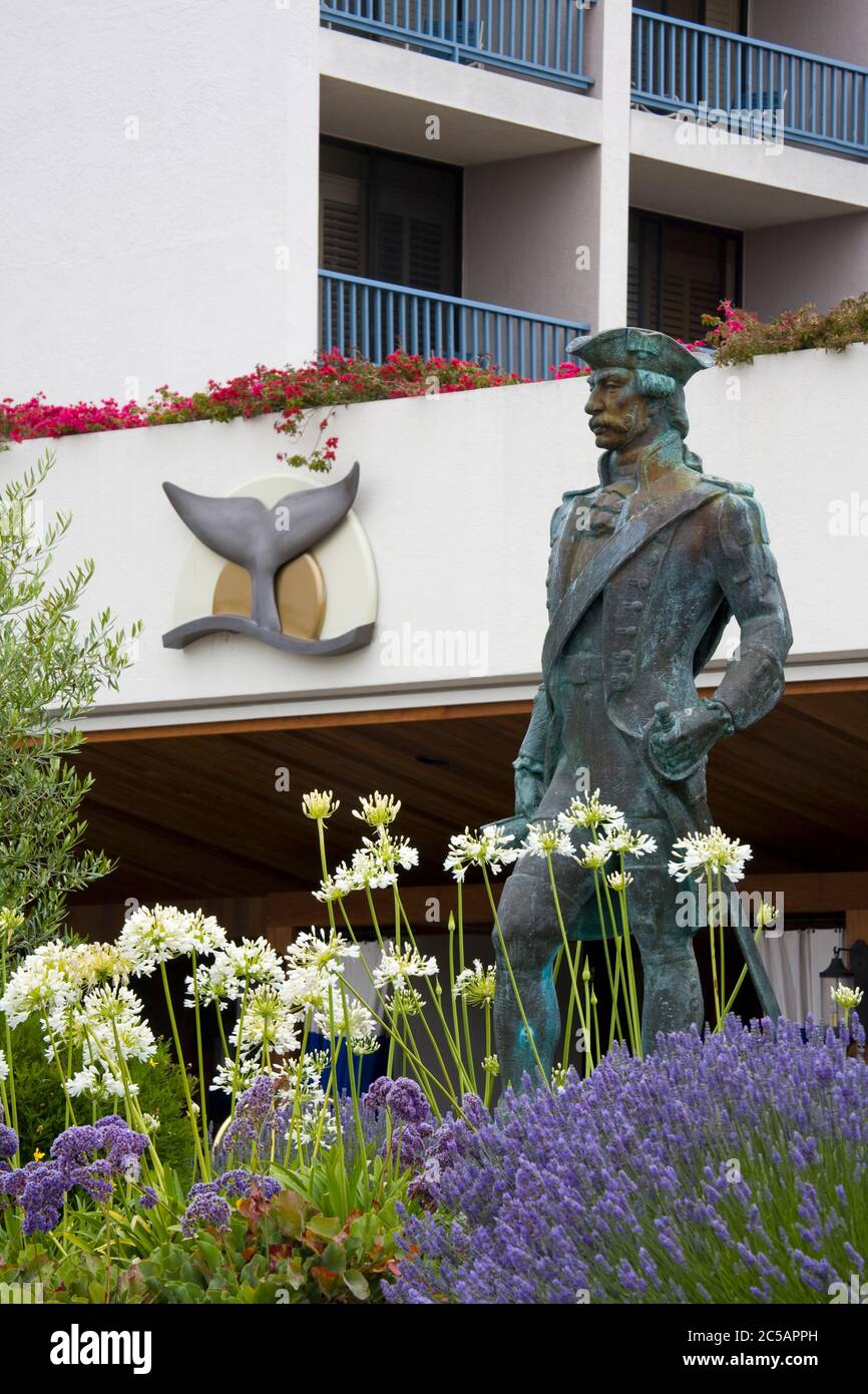Captain Don Caspar De Portola statue outside Portola Hotel & Spa ...