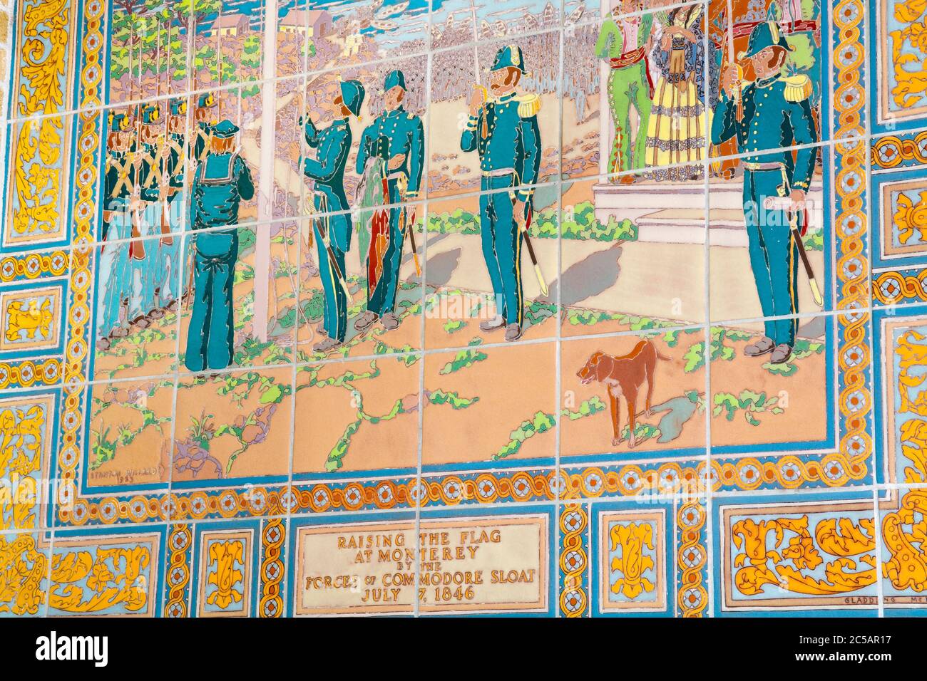 Tile mural at the Post Office Building,Monterey,California,USA Stock ...