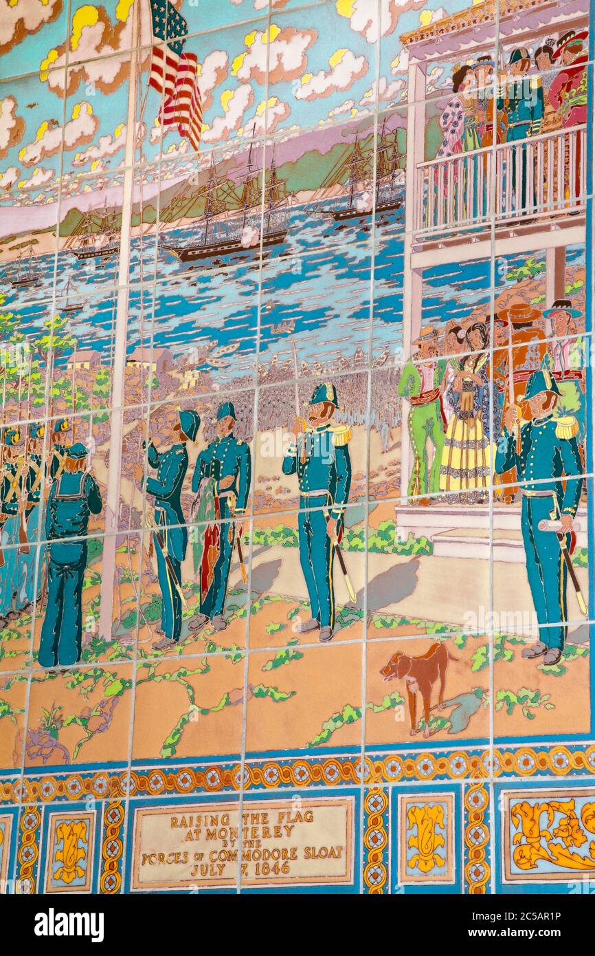 Tile mural at the Post Office Building,Monterey,California,USA Stock ...