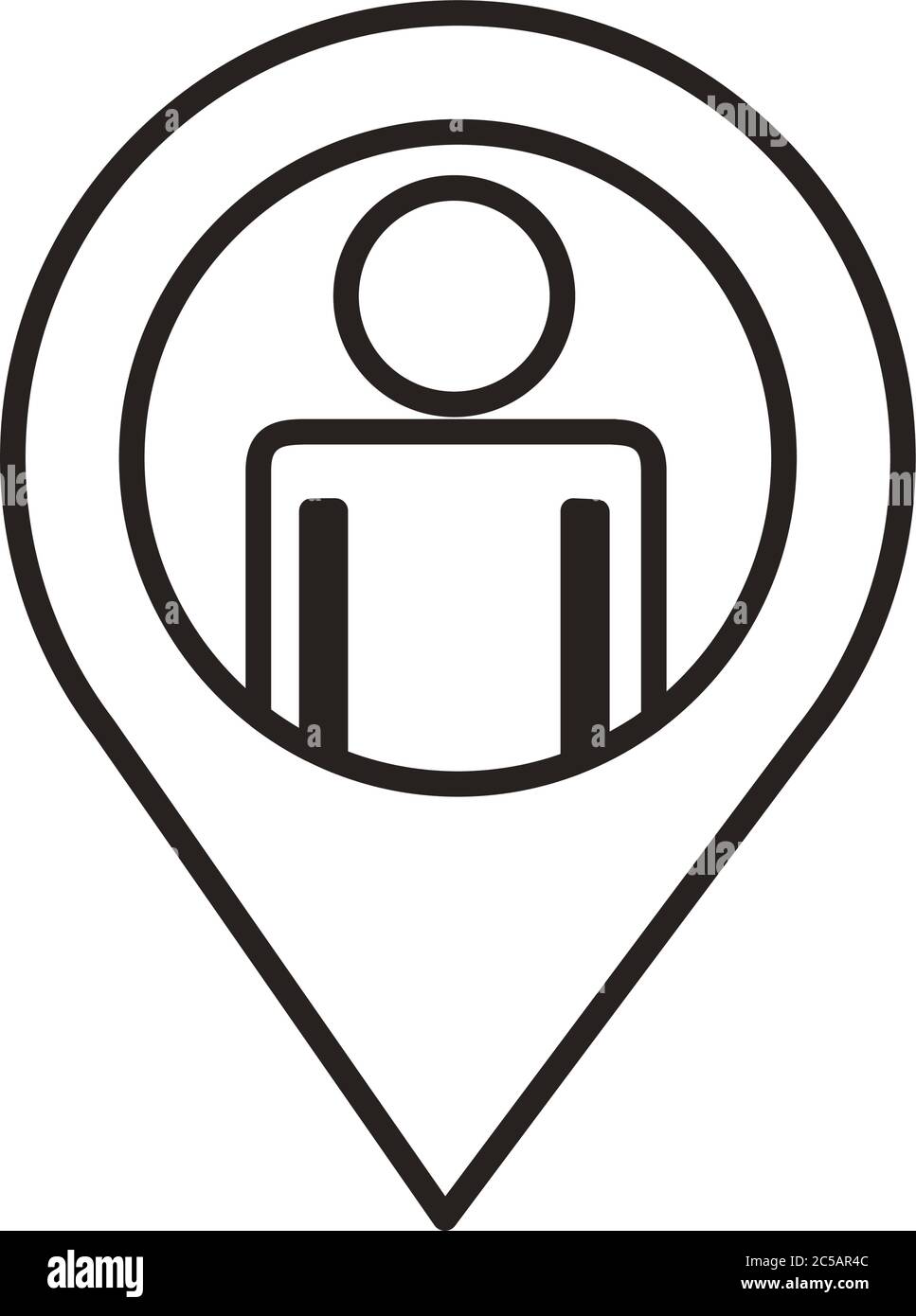 businessman figure in pin location line style icon vector illustration ...