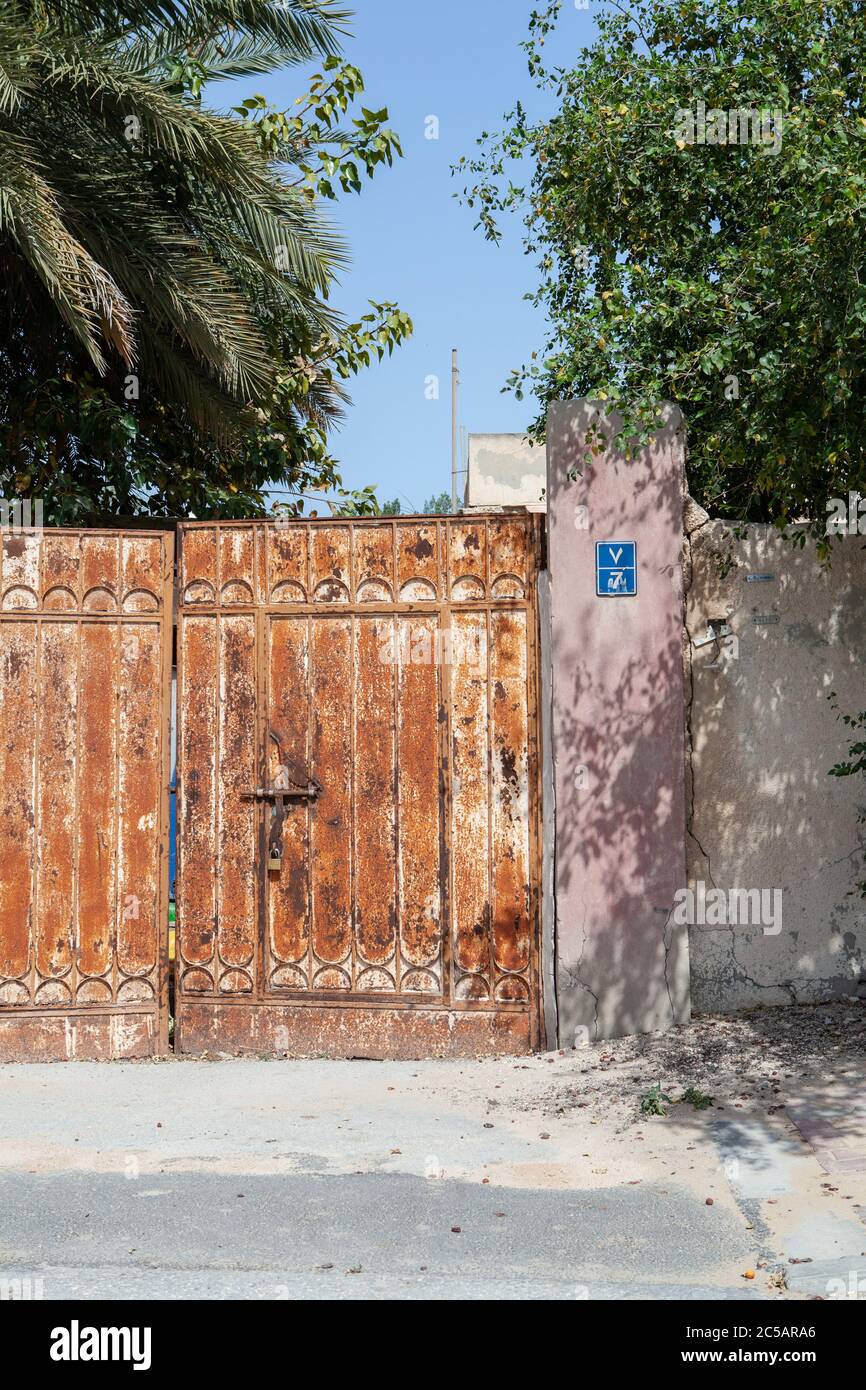 Metal house gates Qatar Stock Photo - Alamy