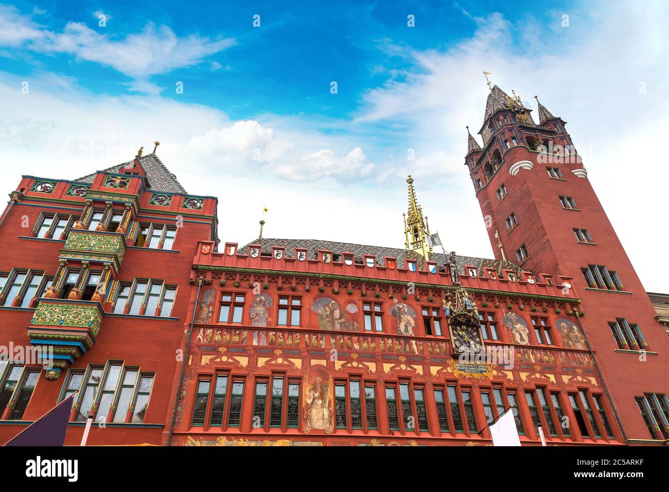 Town hall of Basel in a beautiful summer day, Switzerland Stock Photo ...