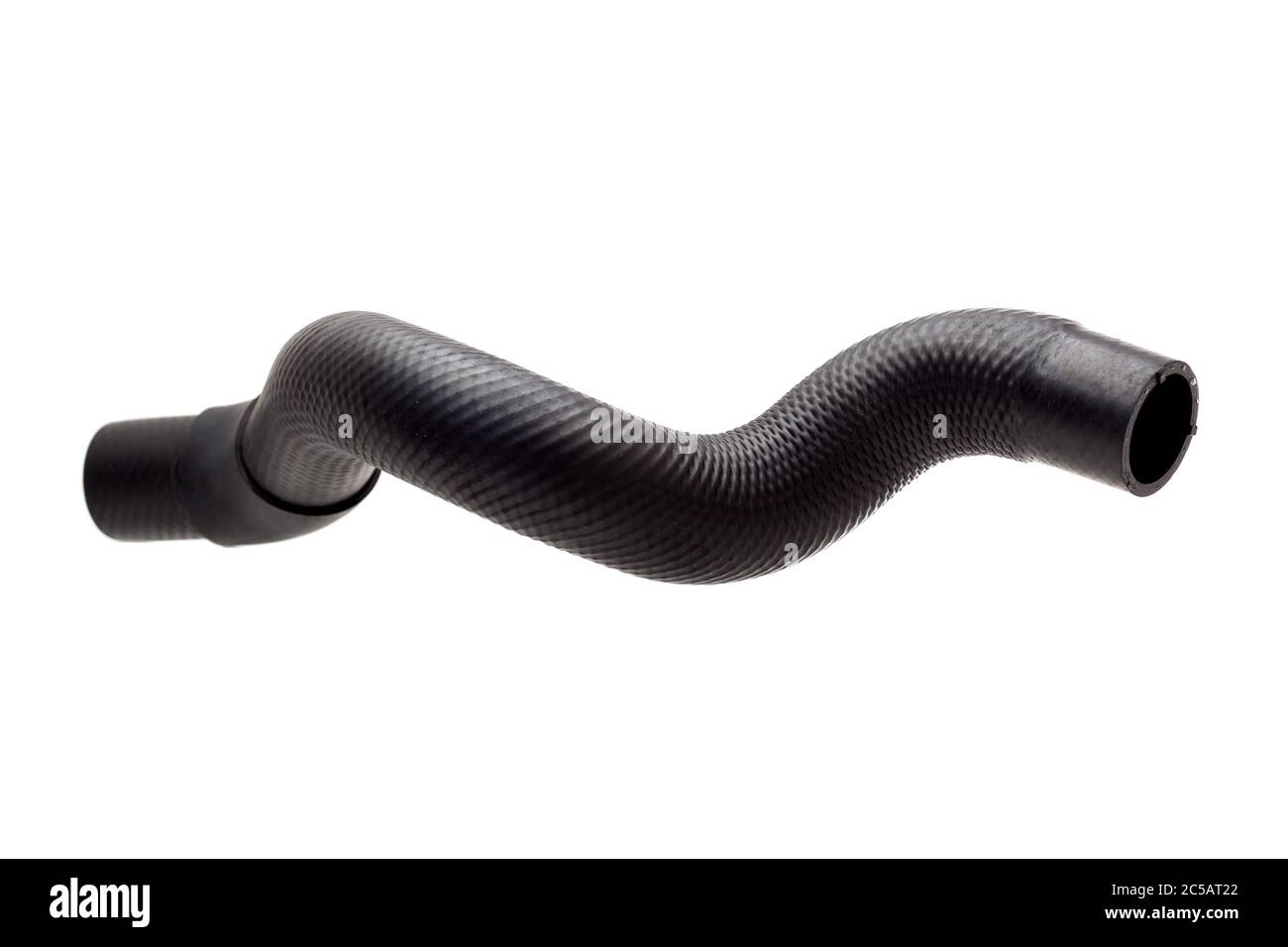 a car spare part the radiator pipe rubber black isolated object on ...