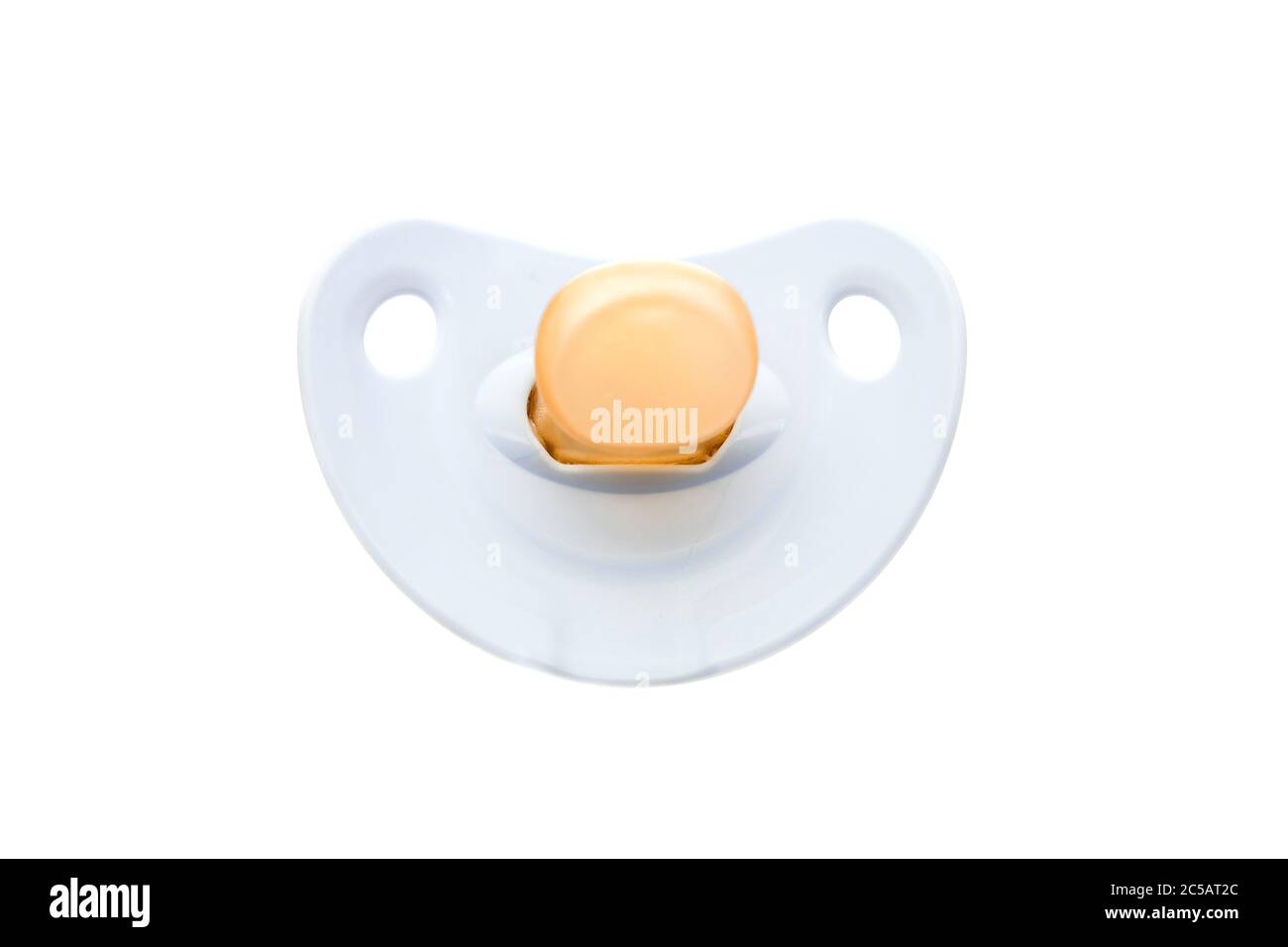 a blue baby pacifier made of soft silicone isolated on white background ...