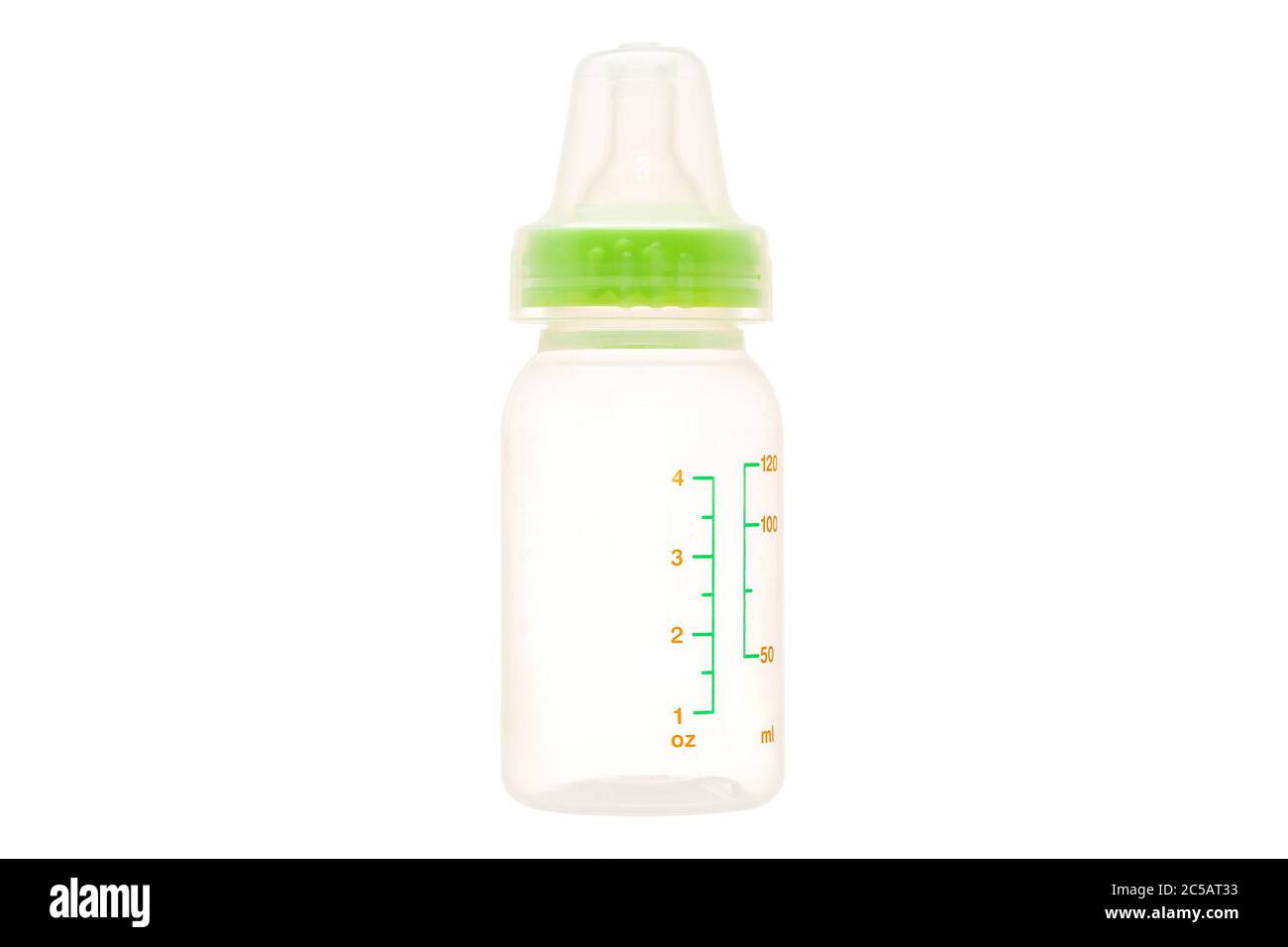 feeding bottle with pacifier and measuring scale, transparent plastic ...