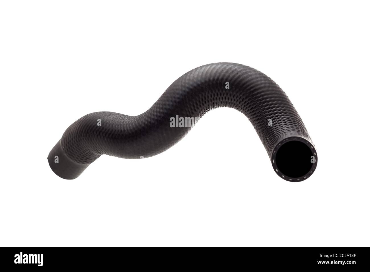 car radiator pipe rubber black, auto spare part isolated object on ...