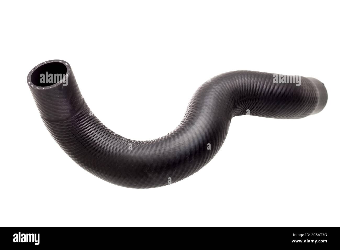 a car radiator pipe rubber black spare part isolated object on white ...