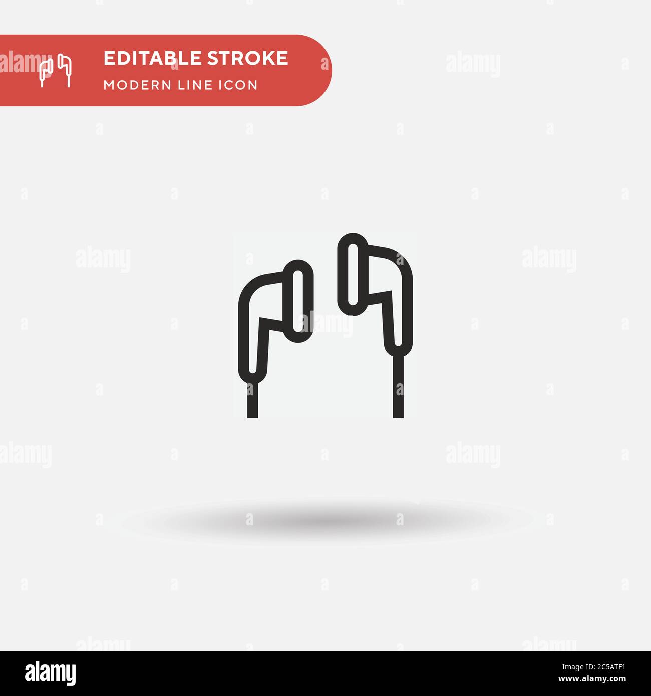 Earphones Simple vector icon. Illustration symbol design template for ...