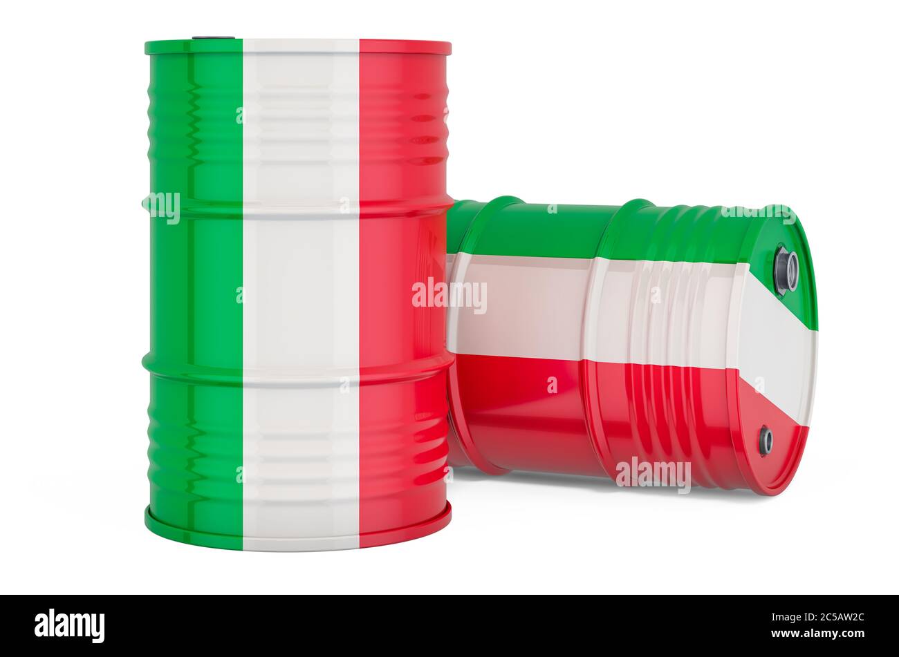Steel drum, barrel with Italian flag, 3D rendering isolated on white ...