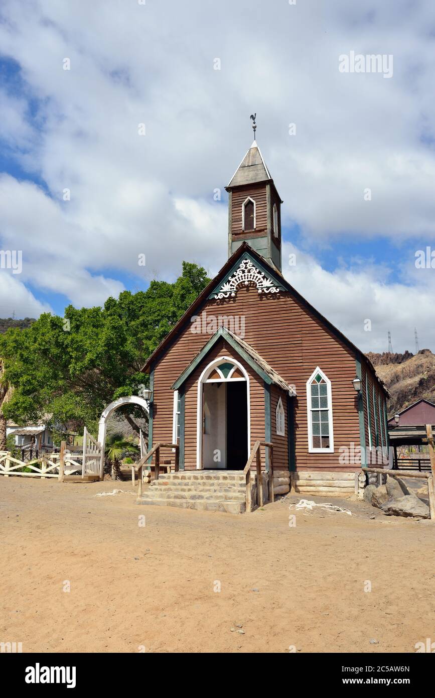 Old protestant church in wild west town Stock Photo - Alamy